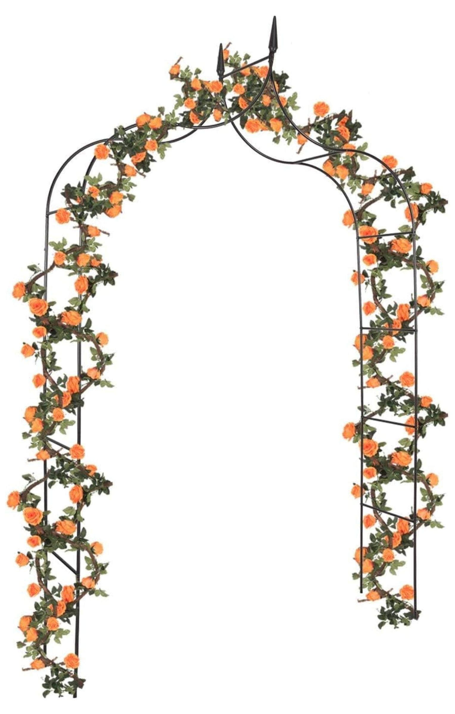 Free Shipping! Bilot Metal Arch Trellis Black Metal Arbor Garden Arbors ...