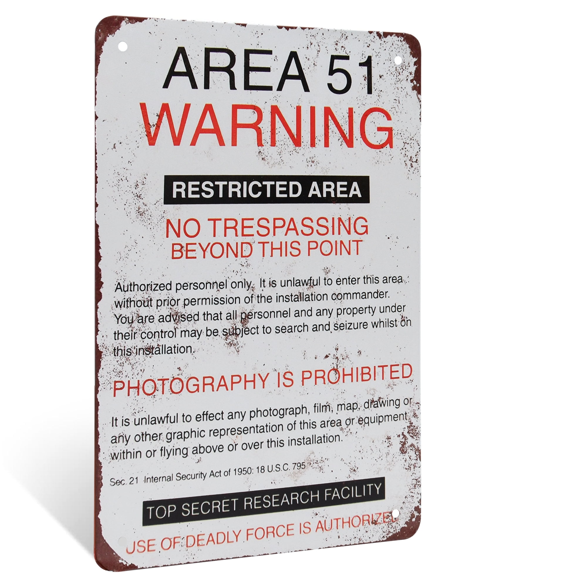 Area 51 Restricted Area Metal Sign Wall Art for Man Cave Halloween ...