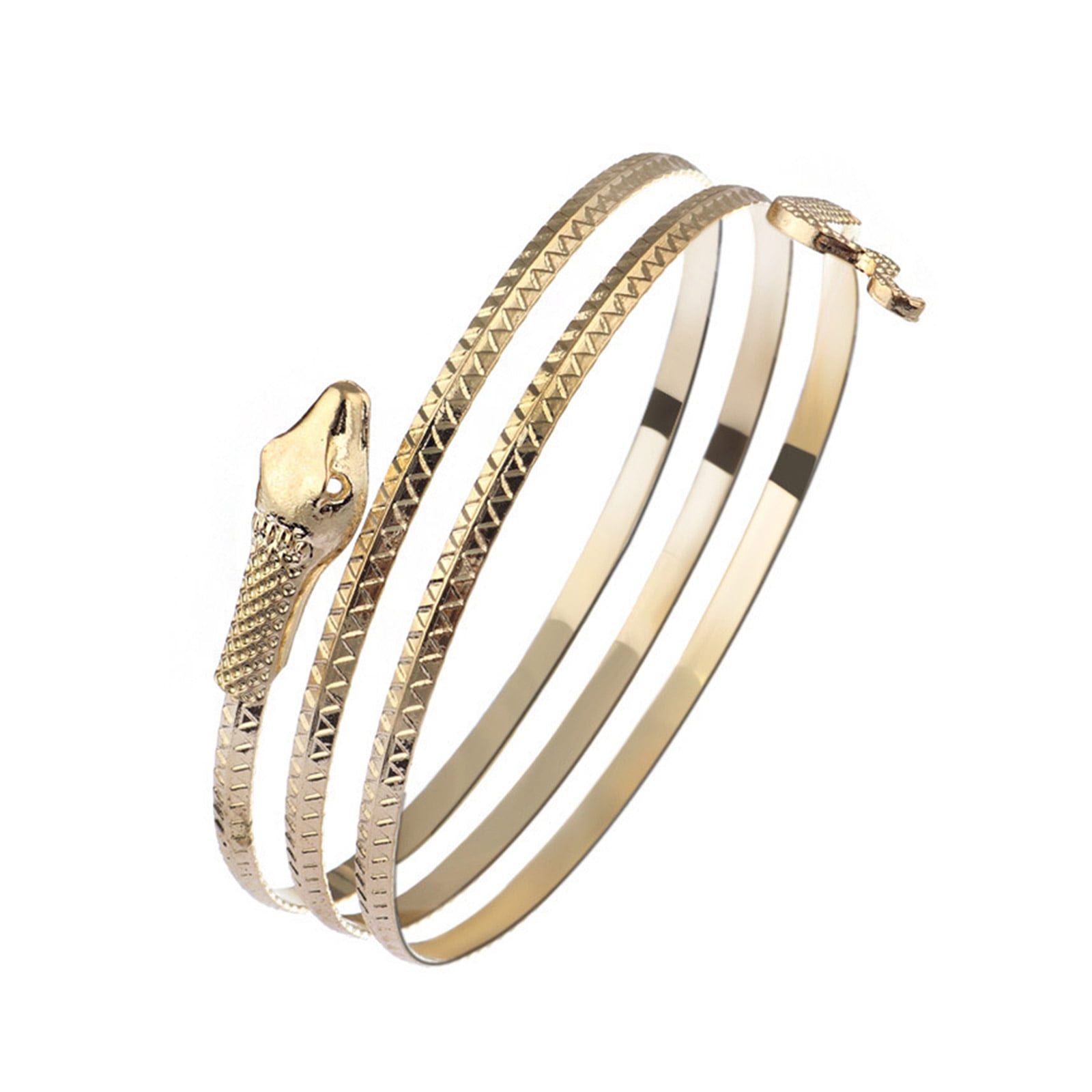 Metal Arm Cuff Upper Arm Bracelet Band for Women Gold Silver Adjustable ...