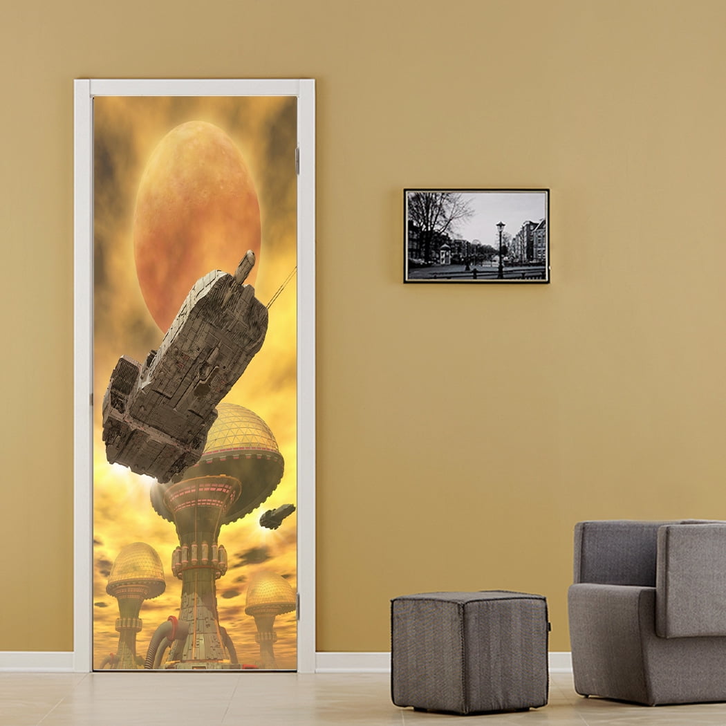 Metal Armor Door Air Series Simulation Door Stickers Removable ...