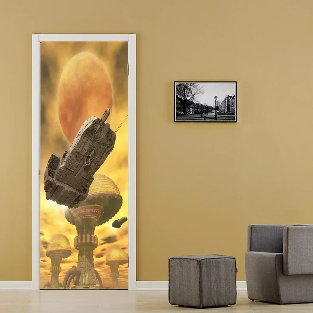 Metal Armor Door Air Series Simulation Stickers Wallpaper Modern ...