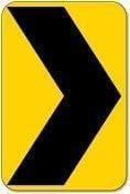 Metal Arrow Warning Sign - Aluminum, 12" X 8" Chevron - Walmart.com