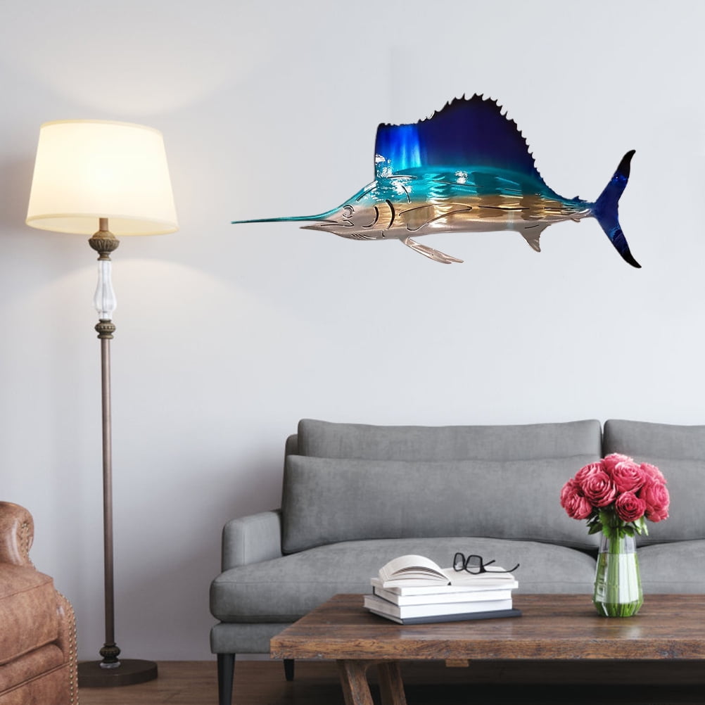 Metal Art Sailfish Sea Turtle Jellyfish Interior Decoration Crafts Wall ...
