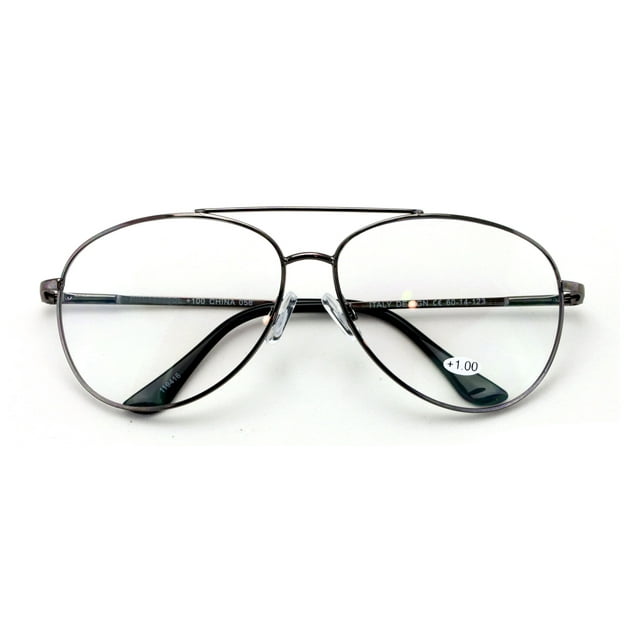 Metal Aviator Progressive Trifocal Reading Glasses with Top Dual ...