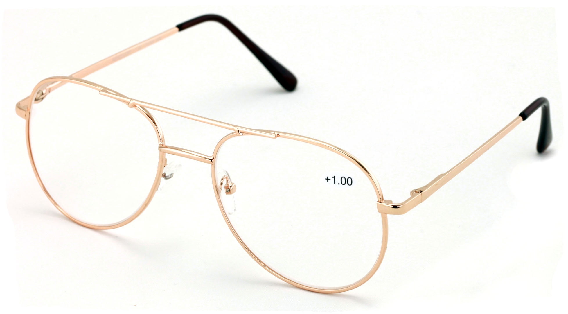 Metal Aviator Reading Glasses - Spring Hinge Tear Drop Reader - Walmart.com