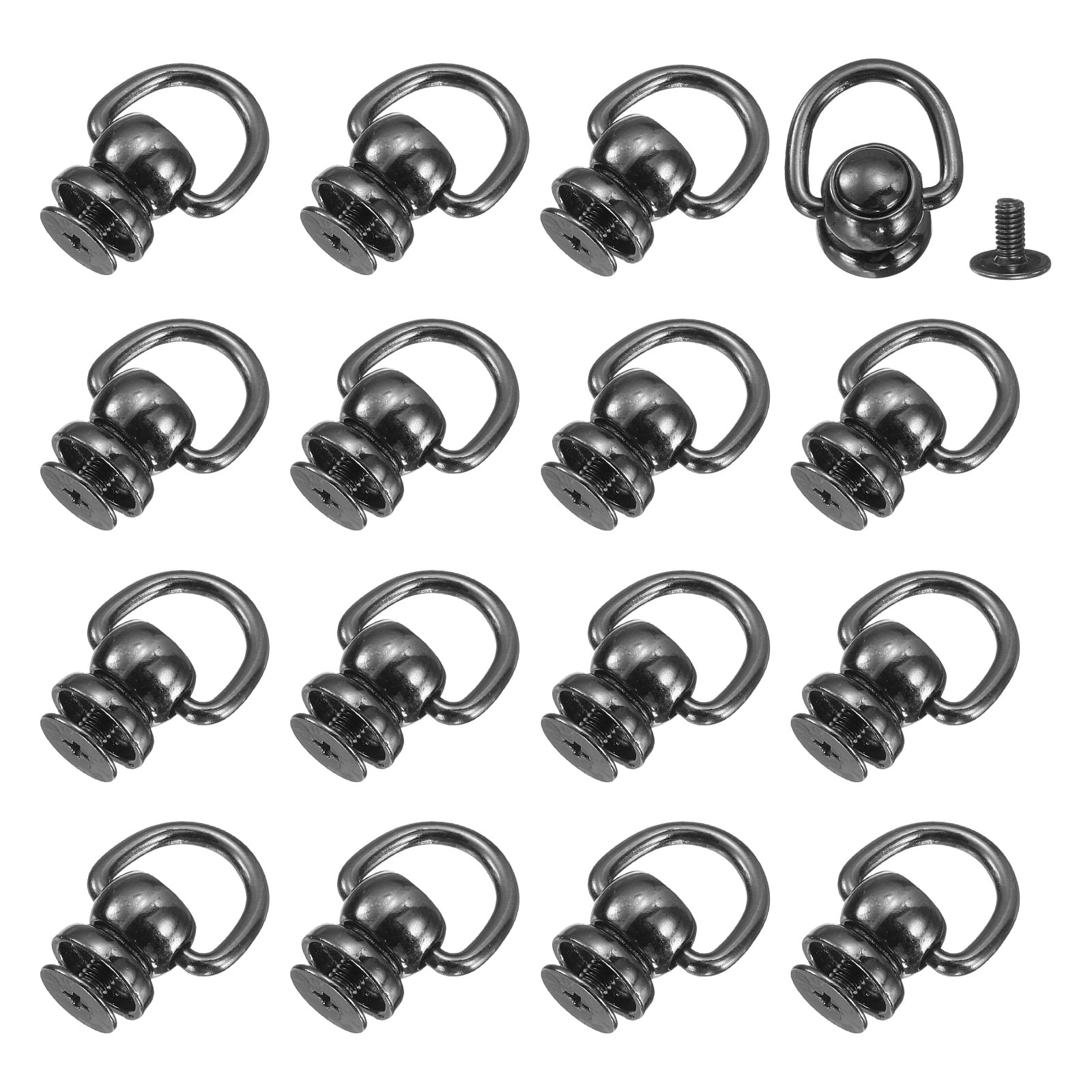 Metal Ball Studs Rivets D Ring, 16 Pcs Ball Post Head Buttons 360 ...