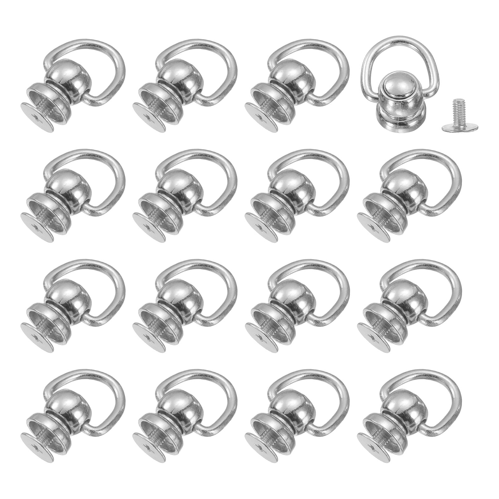 Metal Ball Studs Rivets D Ring, 16 Pcs Ball Post Head Buttons 360 ...