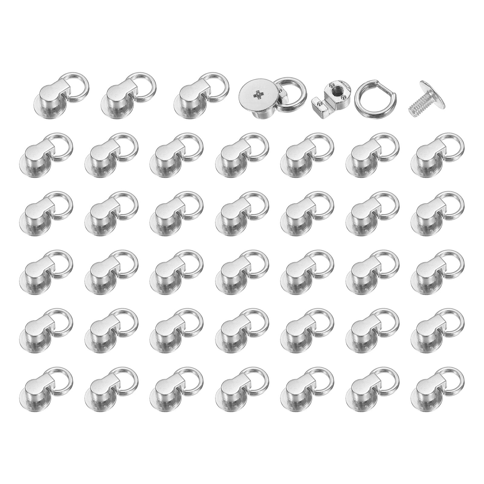 Metal Ball Studs Rivets D Ring, 40 Pcs Ball Post Head Buttons Round ...