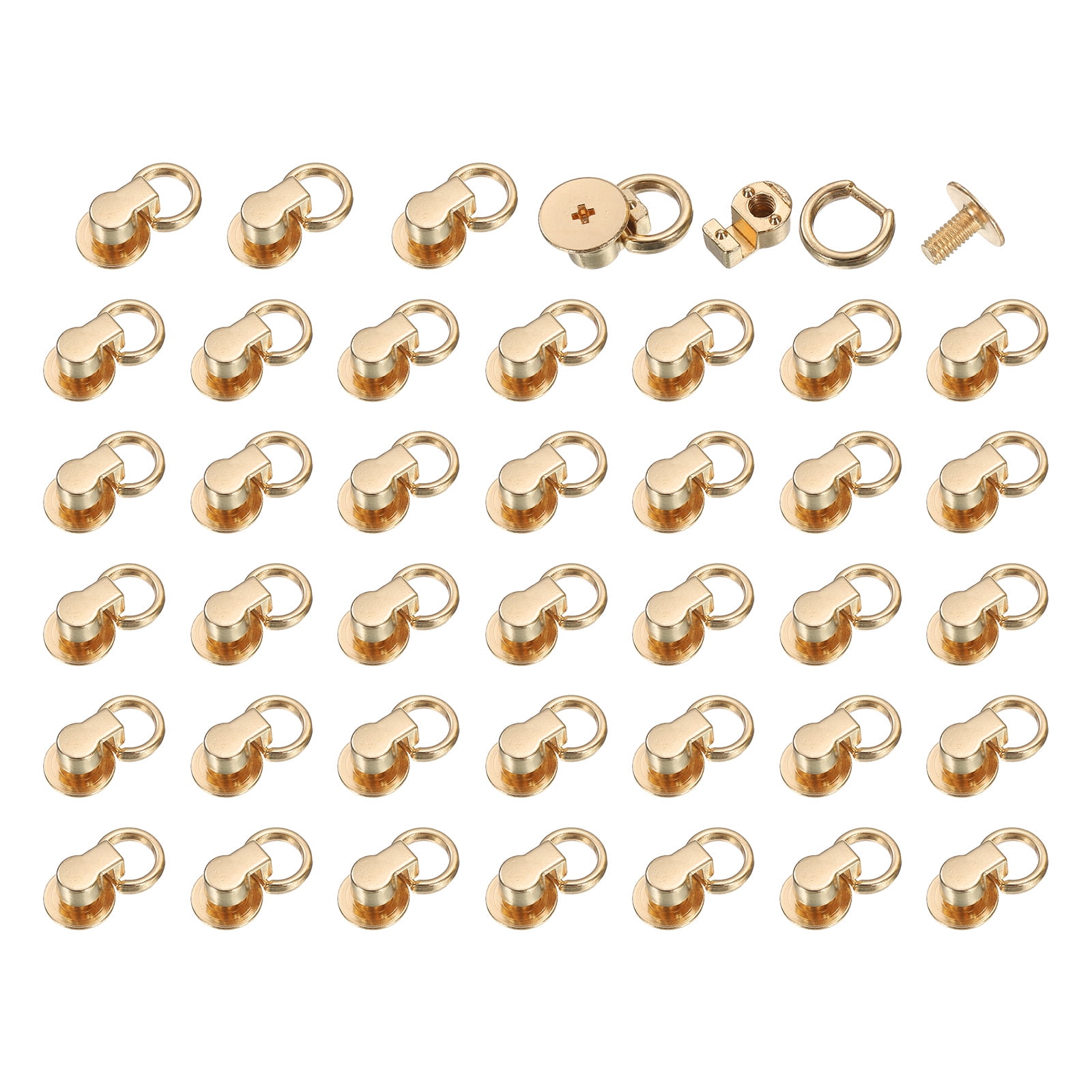 Metal Ball Studs Rivets D Ring, 40 Pcs Ball Post Head Buttons Round ...