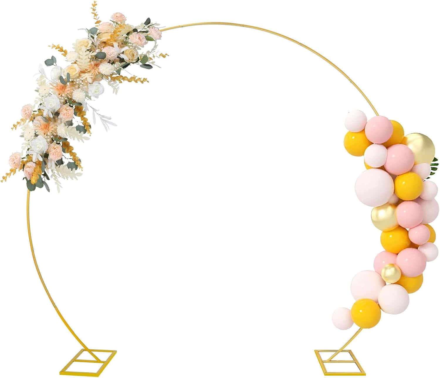 Metal Balloon Arch, Round Arch Backdrop Stand 8 FT(2.5M) Large Golden ...