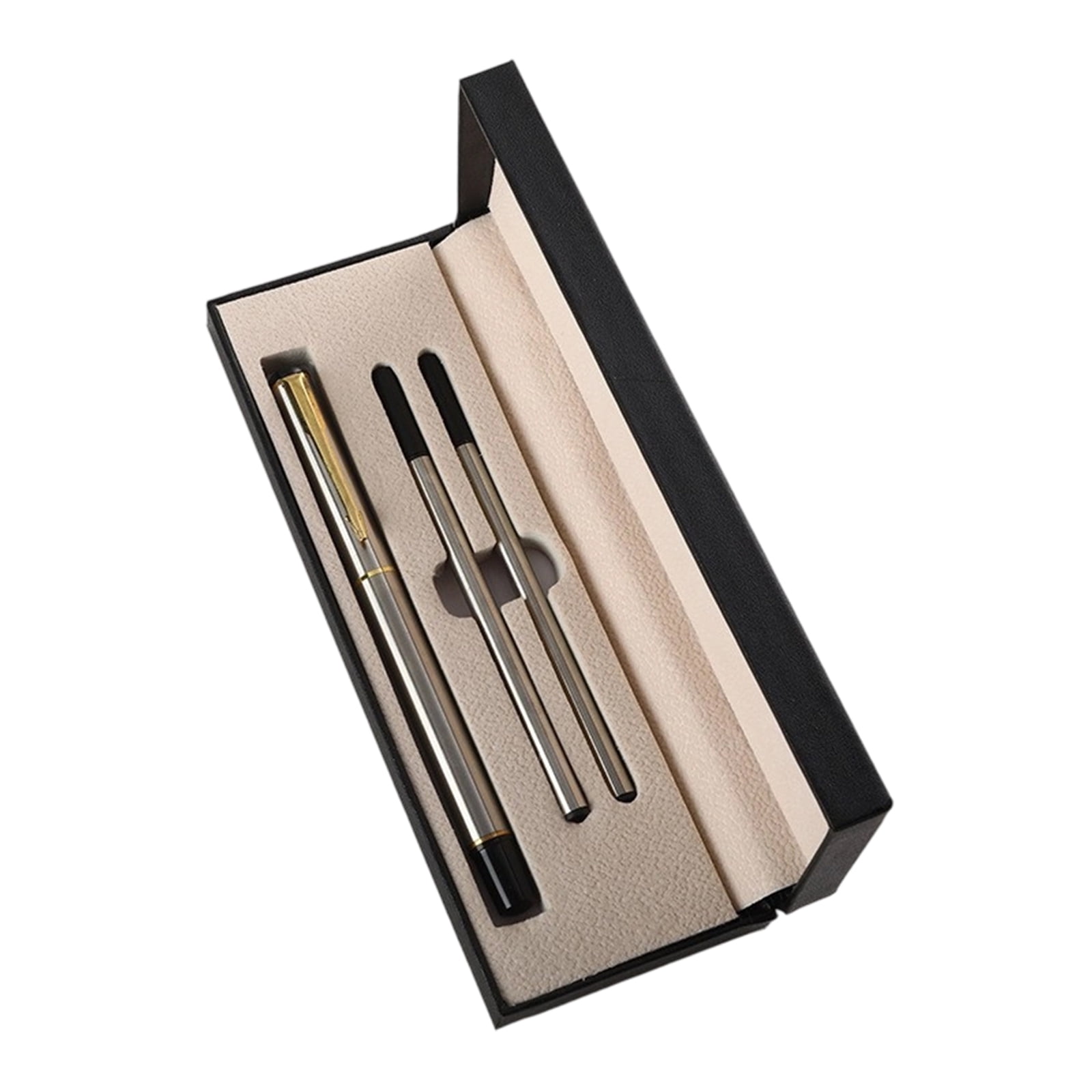 Metal Ballpoint Pen with 2 Refills Aluminum Body 0.5mm Stainless Steel ...