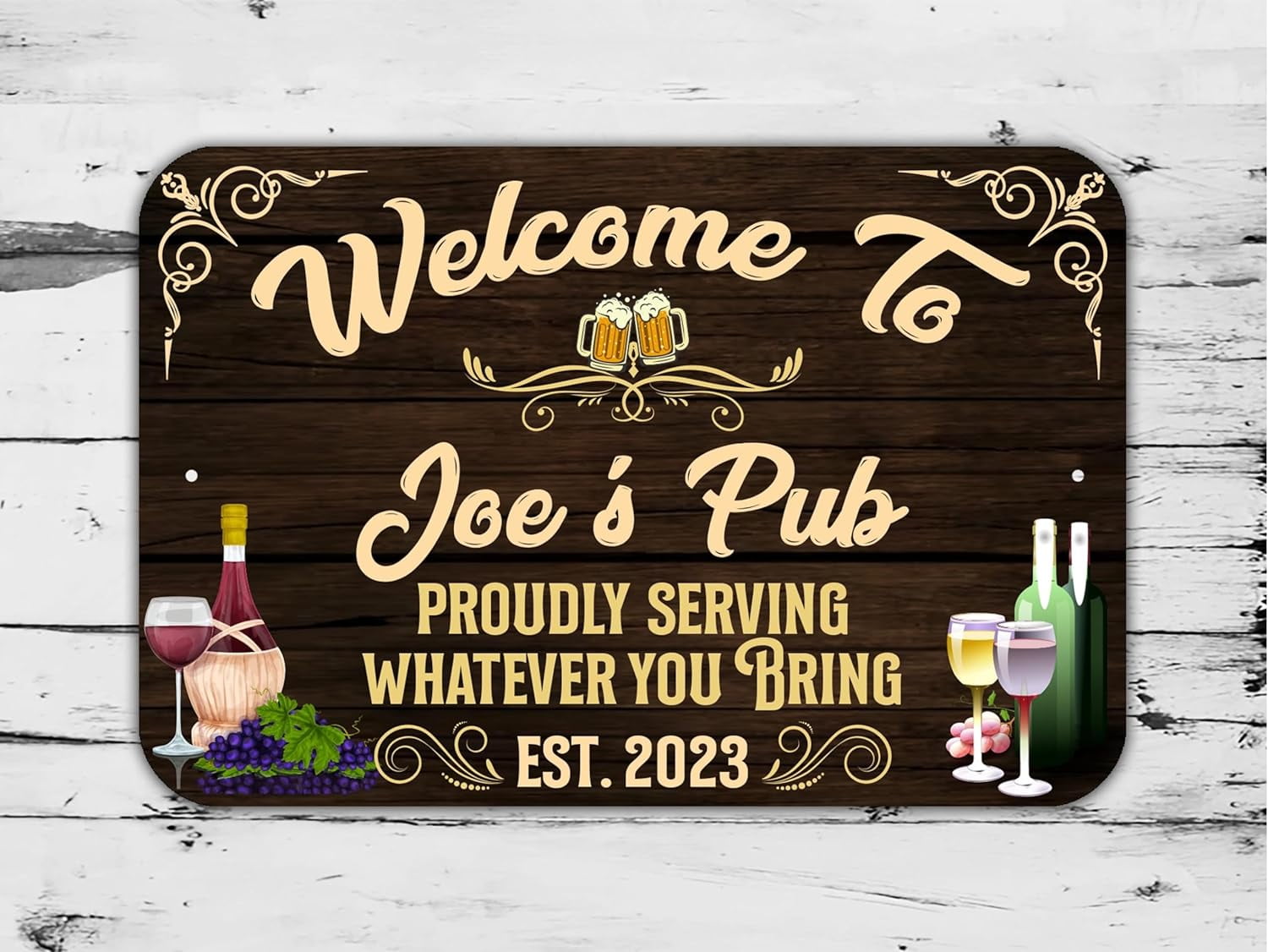 Metal Bar Sign Personalized Pub Sign Retro Tin Sign,de15aA68, 12" x 16 ...