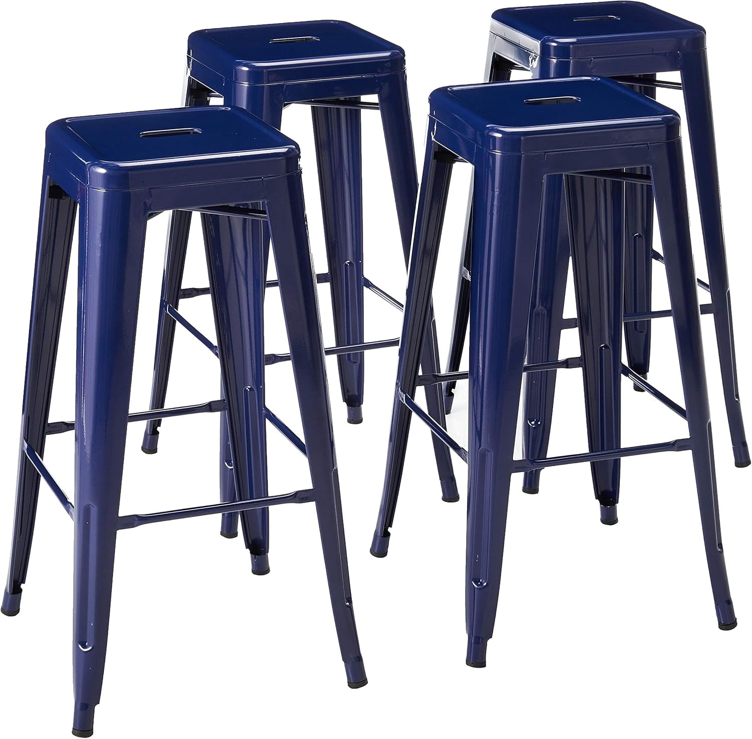Metal Bar Stool Set, 30-Inch, Blue, Set of 4 - Walmart.com