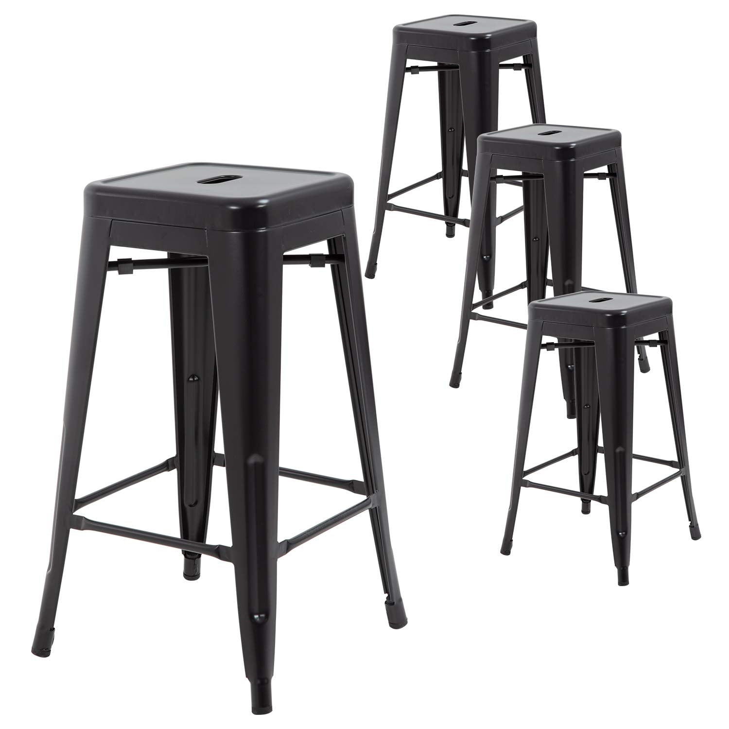 Metal Bar Stools Set of 4 Counter Height Bar Stools 24 Inches ...