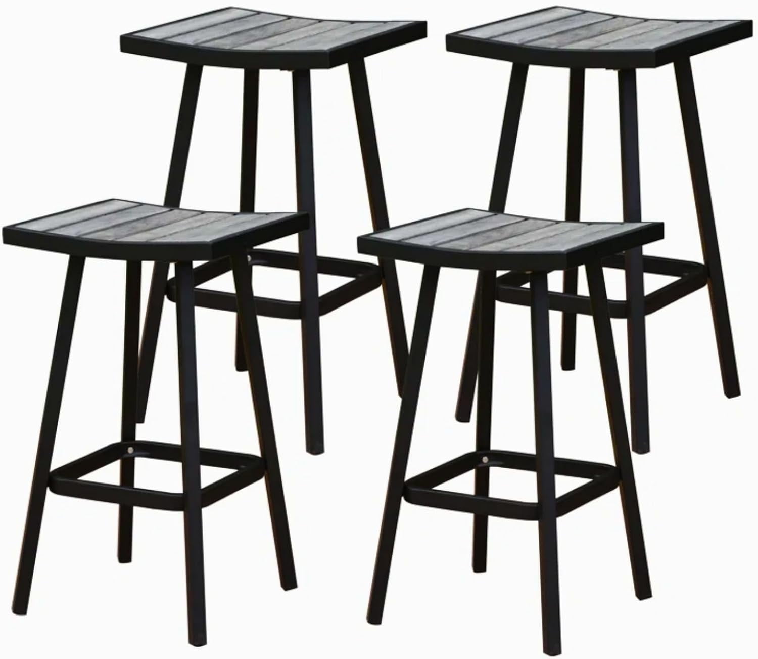 Metal Bar Stools Set of 4 Counter Height Bar Stools 27 Inches ...