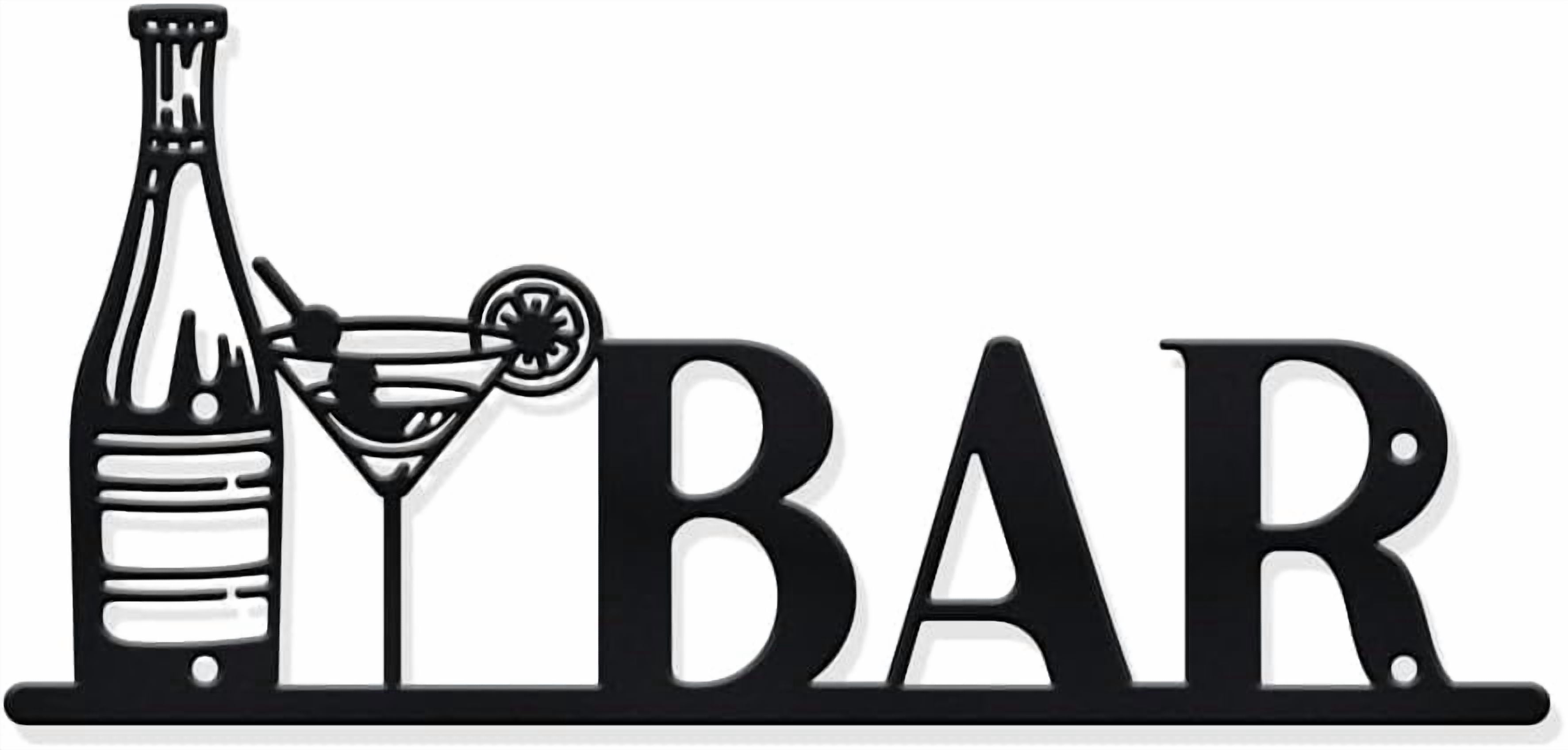 Metal Bar Wall Decor 5.3x11.4 inch Black Bar Hanging Wall Decor Custom ...