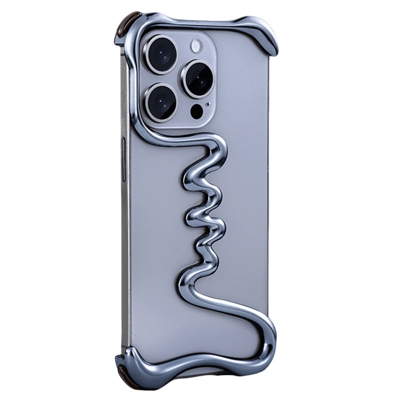 Metal Bare Frame Case for iPhone 16 Pro Max Racetrack Shaped Cool ...