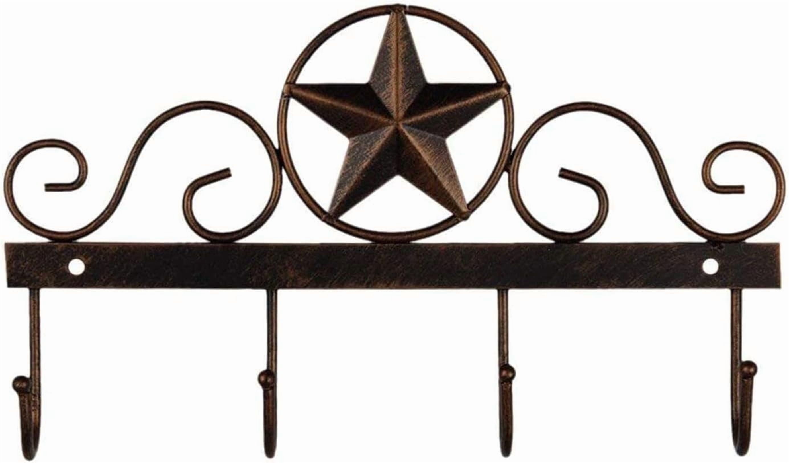 Metal Barn Star Key Rack Holder WallMounted Metal Decorative 10 ...