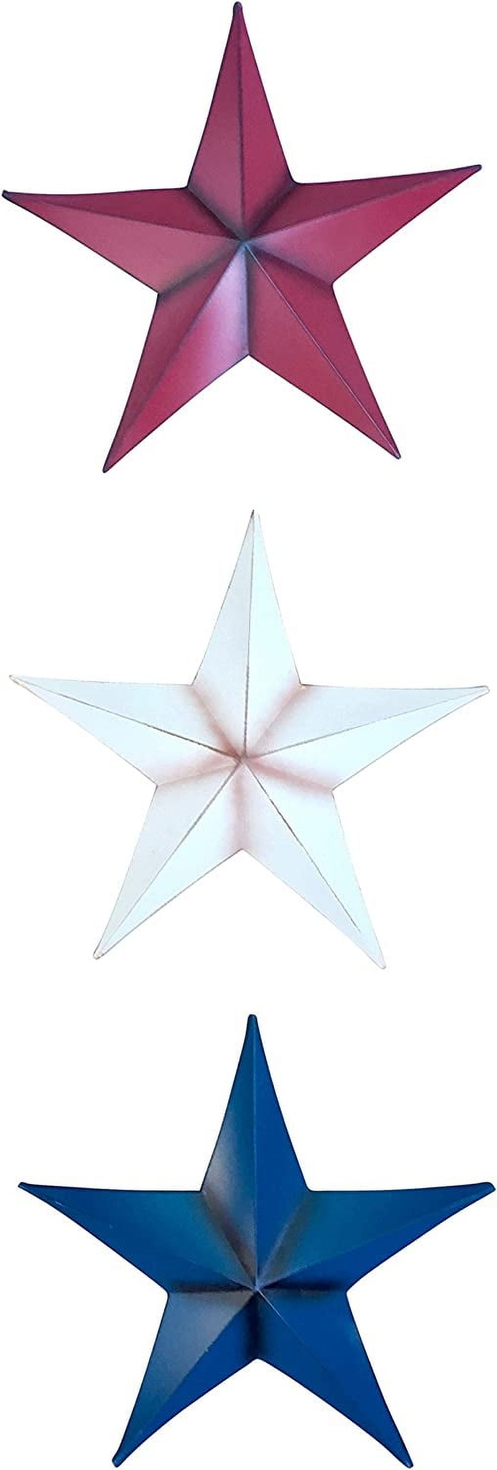 Metal Barn Stars (Set of 3) Red, White, Blue Star Wall Farmhouse ...