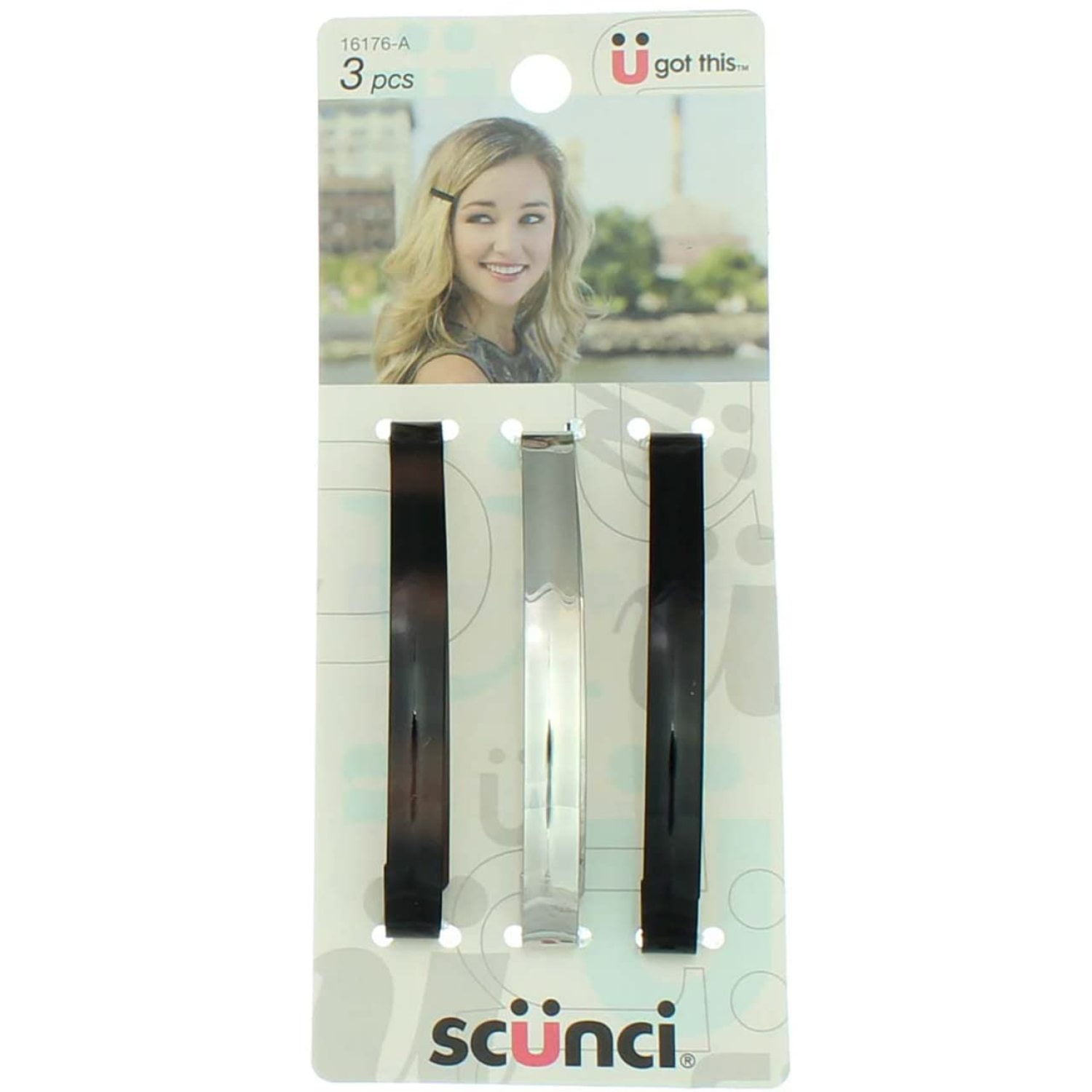 Metal Barrettes in Assorted Colors, 3-Count per Pack (1-Pack) - Walmart.com