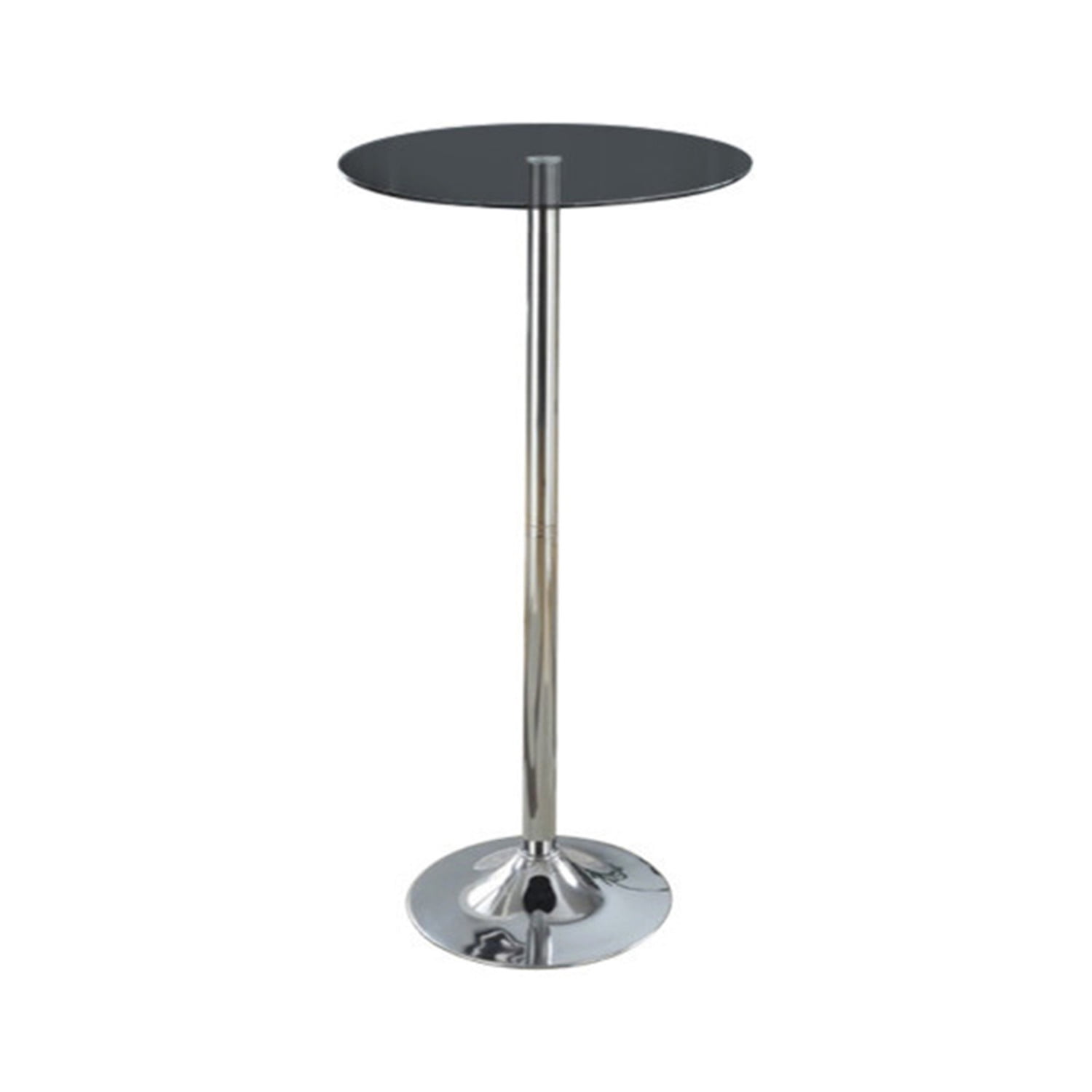 Metal Base Bar Table With Round Glass Top, Black & Silver - Walmart.com