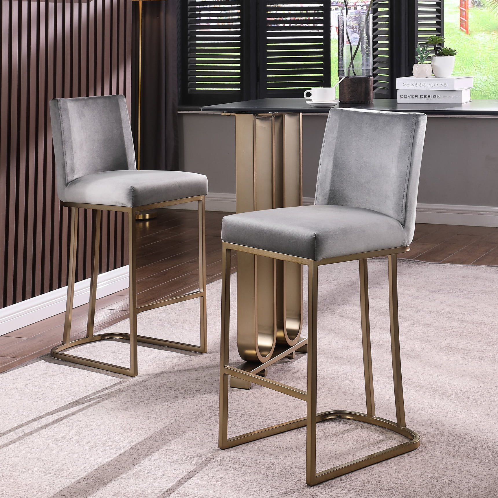 Metal Base Design - Backed Comfort Support - Dining Setup - Upholstered ...