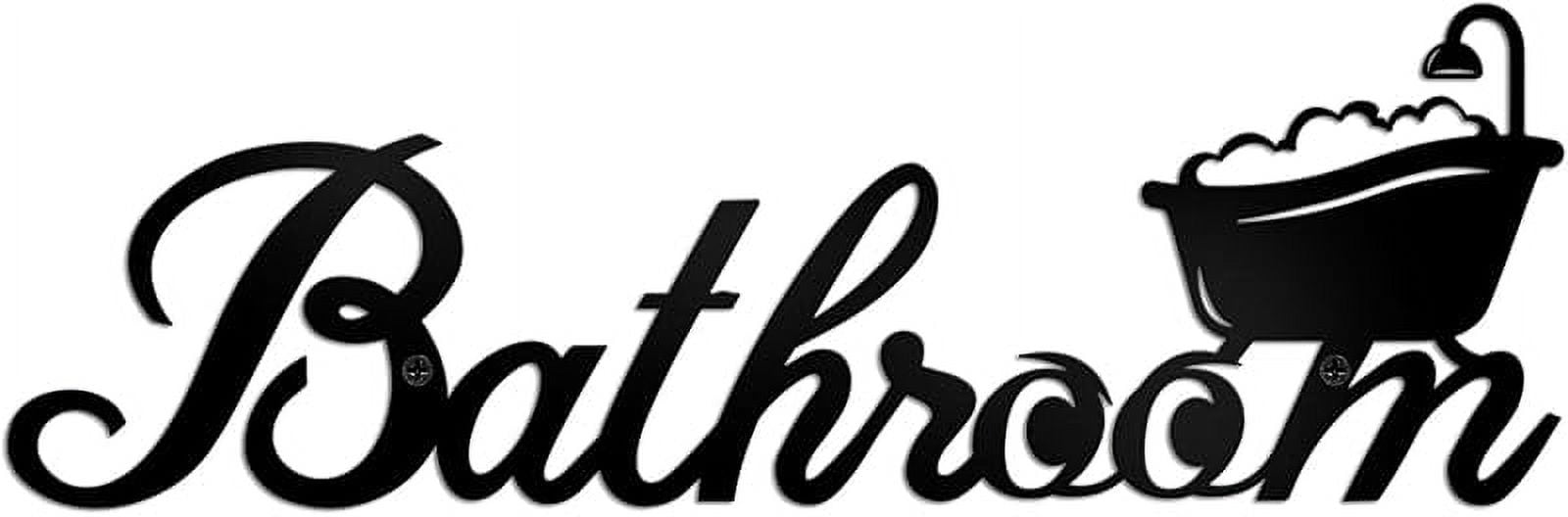 Metal Bathroom Wall Decor, Rustic Bathroom Letter Signs Bathtub Wall ...
