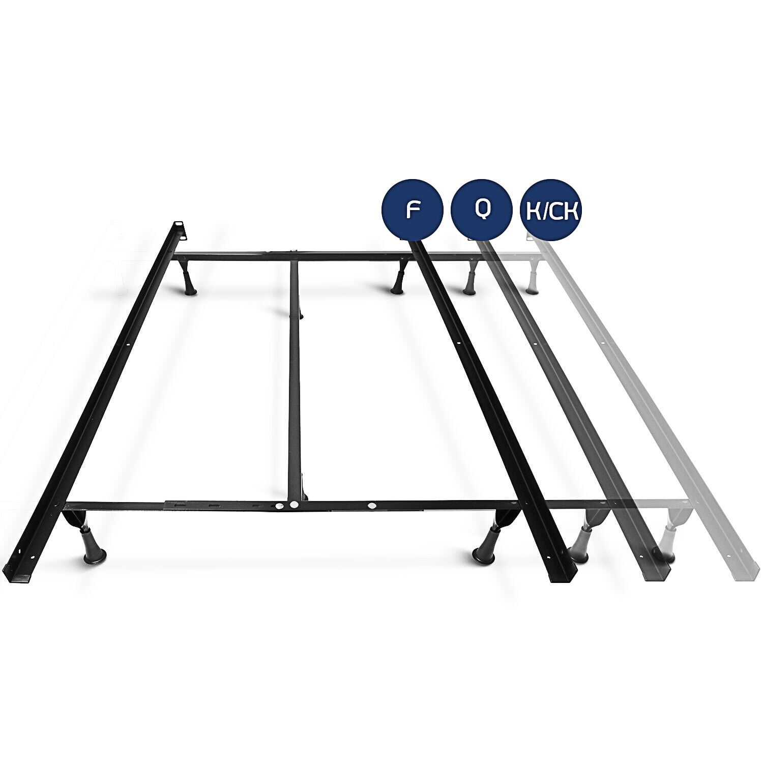 Metal Bed Frame Adjustable for Full Queen King Cal King Size Center ...