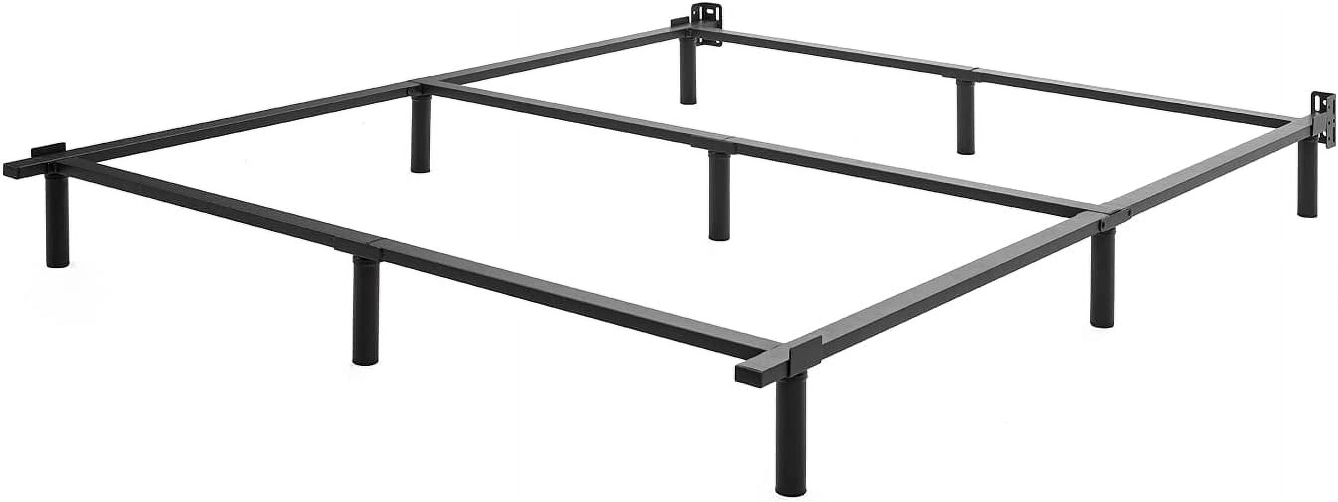 Metal Bed Frame Full - Black Metal Platform Bed 9-Leg Base, Tool Free ...