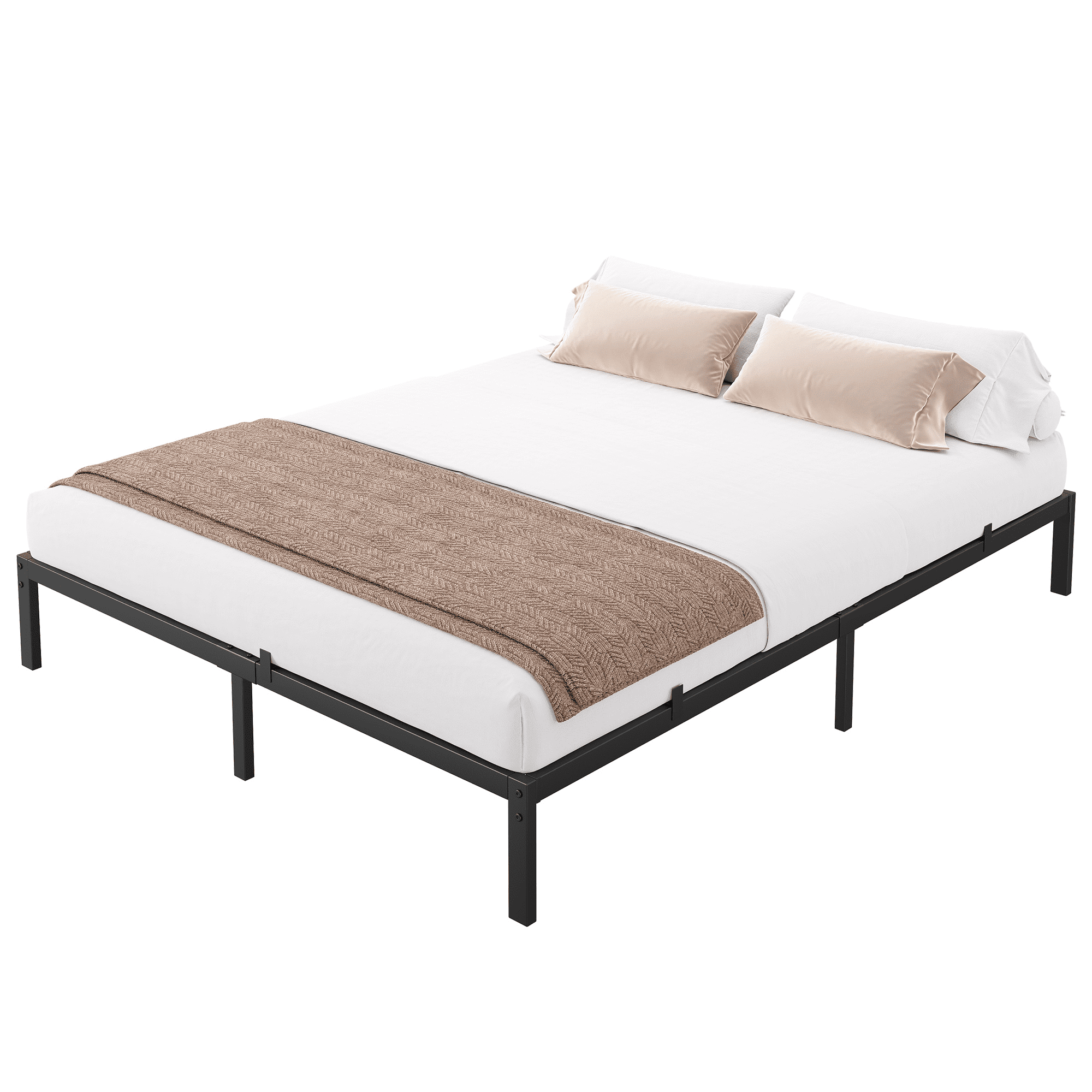 Metal Bed Frame,Heavy Duty Platform Bed w/Storage Space,Easy Assembly ...