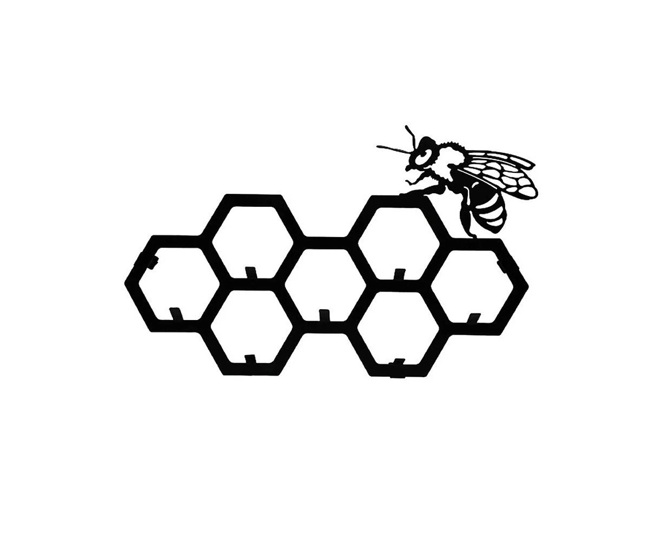 Metal Bee Hanger Wall Mount, Bee & Honeycomb Metal Art Wall Decoration ...