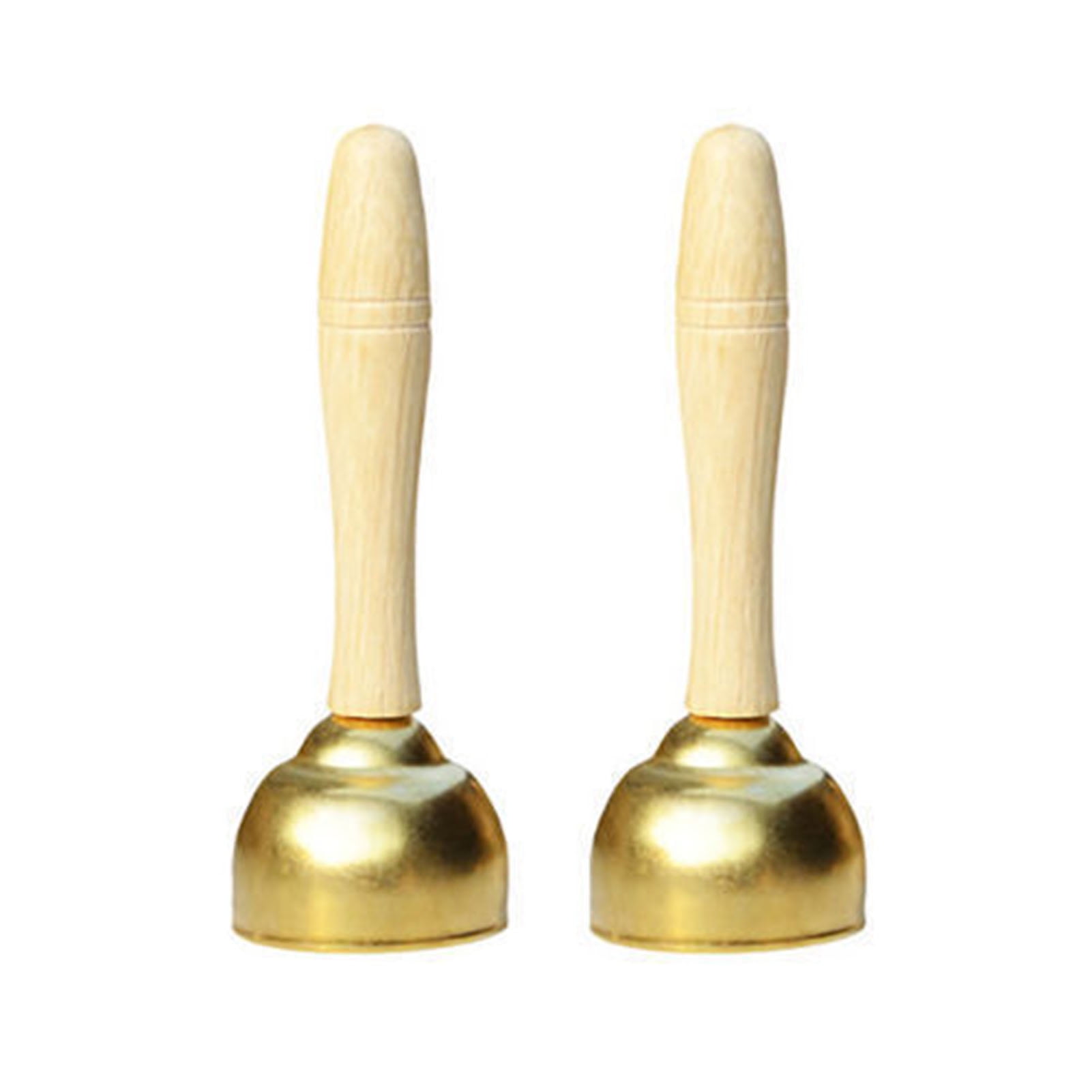 Metal Bells with Wooden Handle, Crisp Sound, Safe Rounded Corner ...