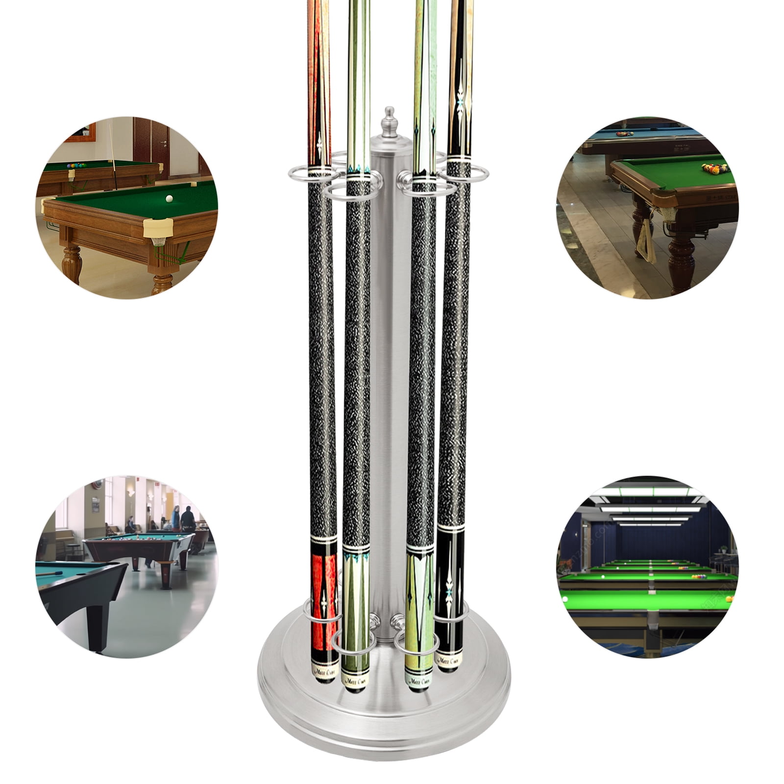 Metal Billiard Pool Cue Rack for 6 Sticks Floor Standing Pool Stick ...