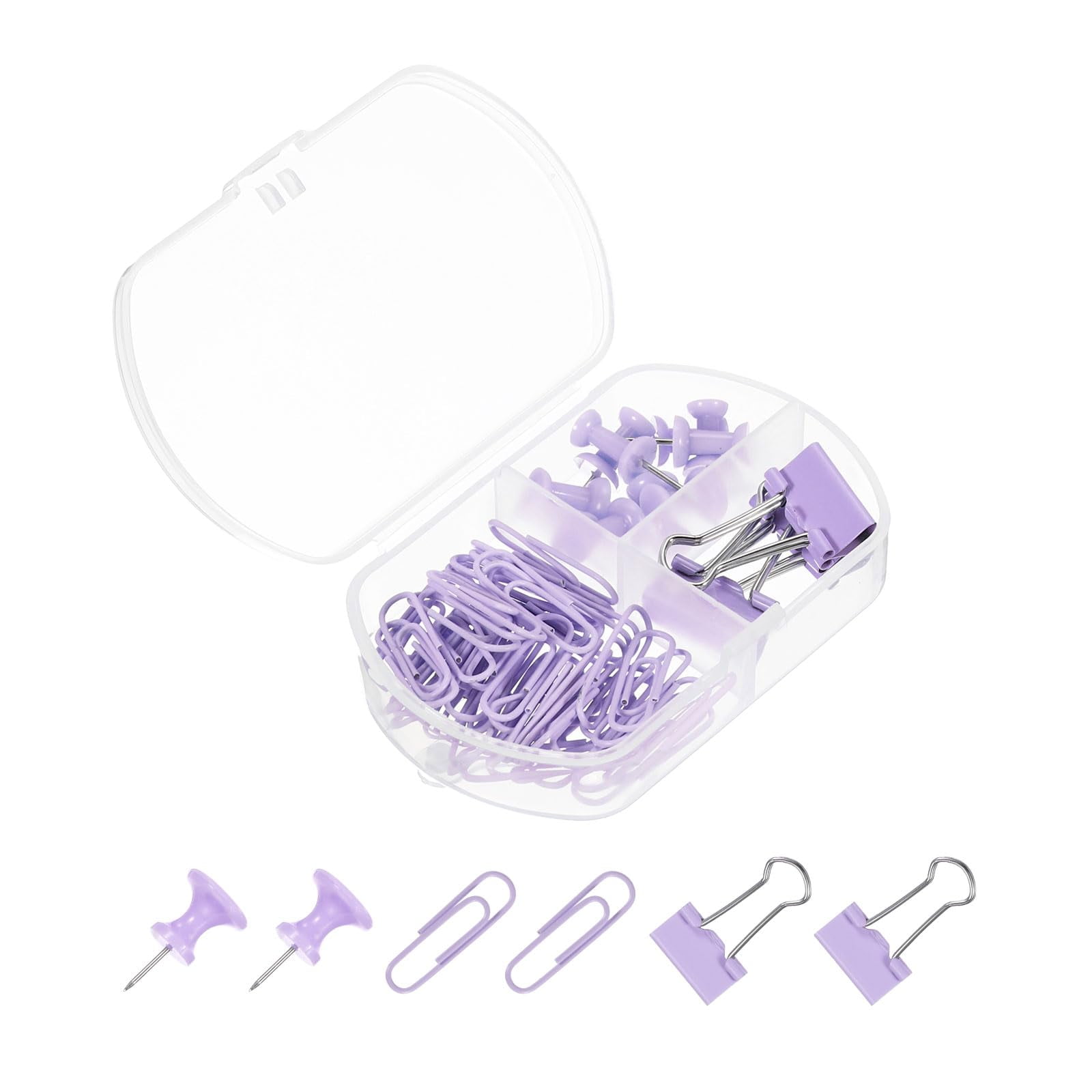 Metal Binder Clips Set, Small Durable Push Pins and Clips Office ...