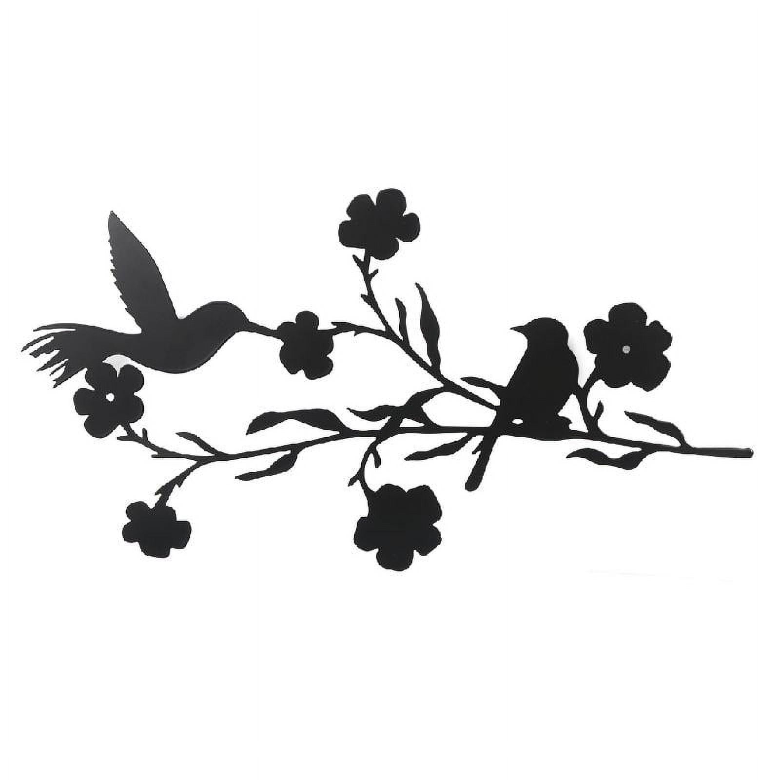 Metal Bird Branch Sign Wrought Iron Decor Ornament Crafts Supplies ...
