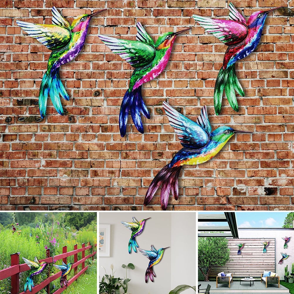 Metal Bird Craft Sculpture Iron Hummingbird Outdoor Hanging Ornaments ...
