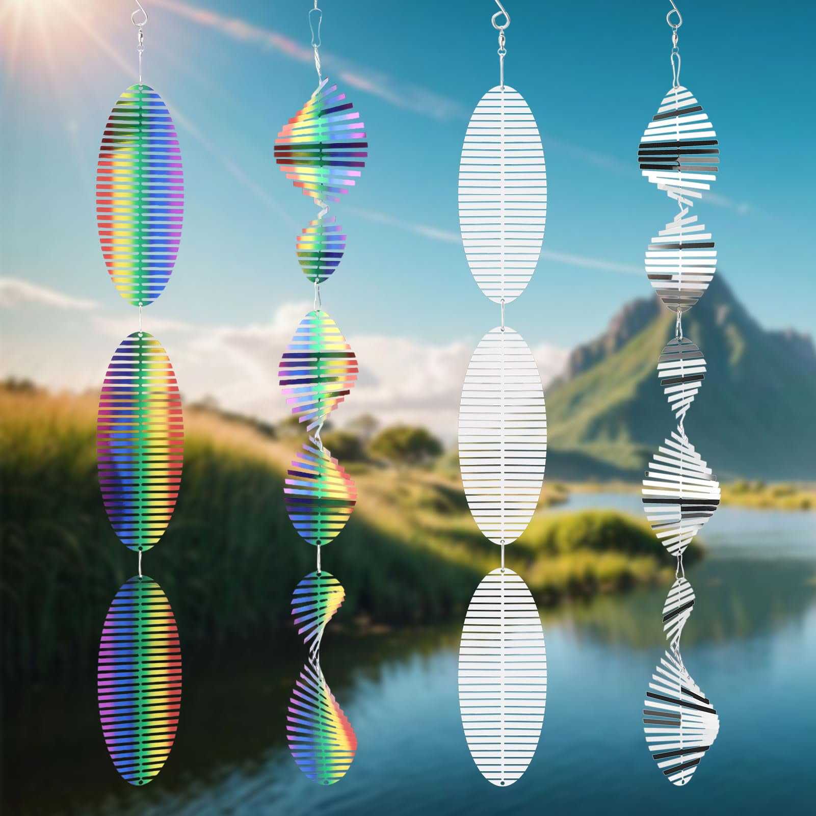 Metal Bird Scare Discs Set, Reflective Double-Sided Bird Reflectors ...