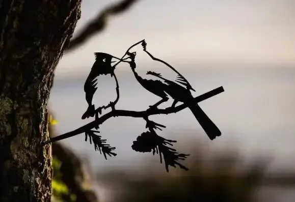 Metal Bird Tree Yard Decoration, Metal Crow/Owl, Steel Art, Garden ...