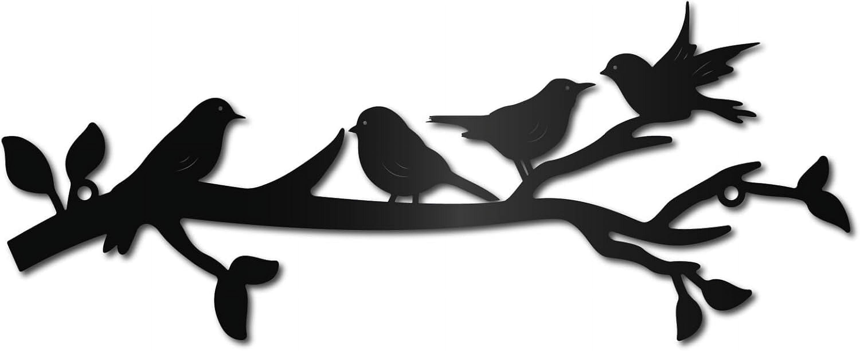 Metal Bird Wall Art Birds on The Branch Wall Decor Black Leaves with ...