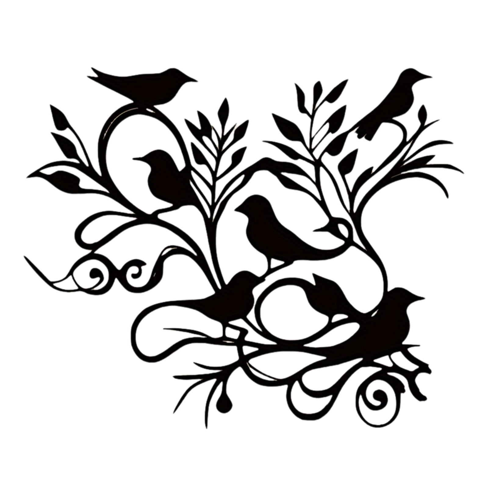Metal Bird Wall Art Birds on The Branch Wall Decor Leaves with Birds ...