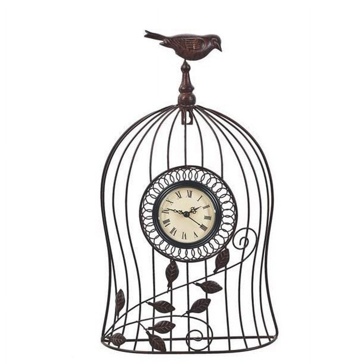 Metal Birdcage Clock With Top Perched Bird - By Ganz - Walmart.com