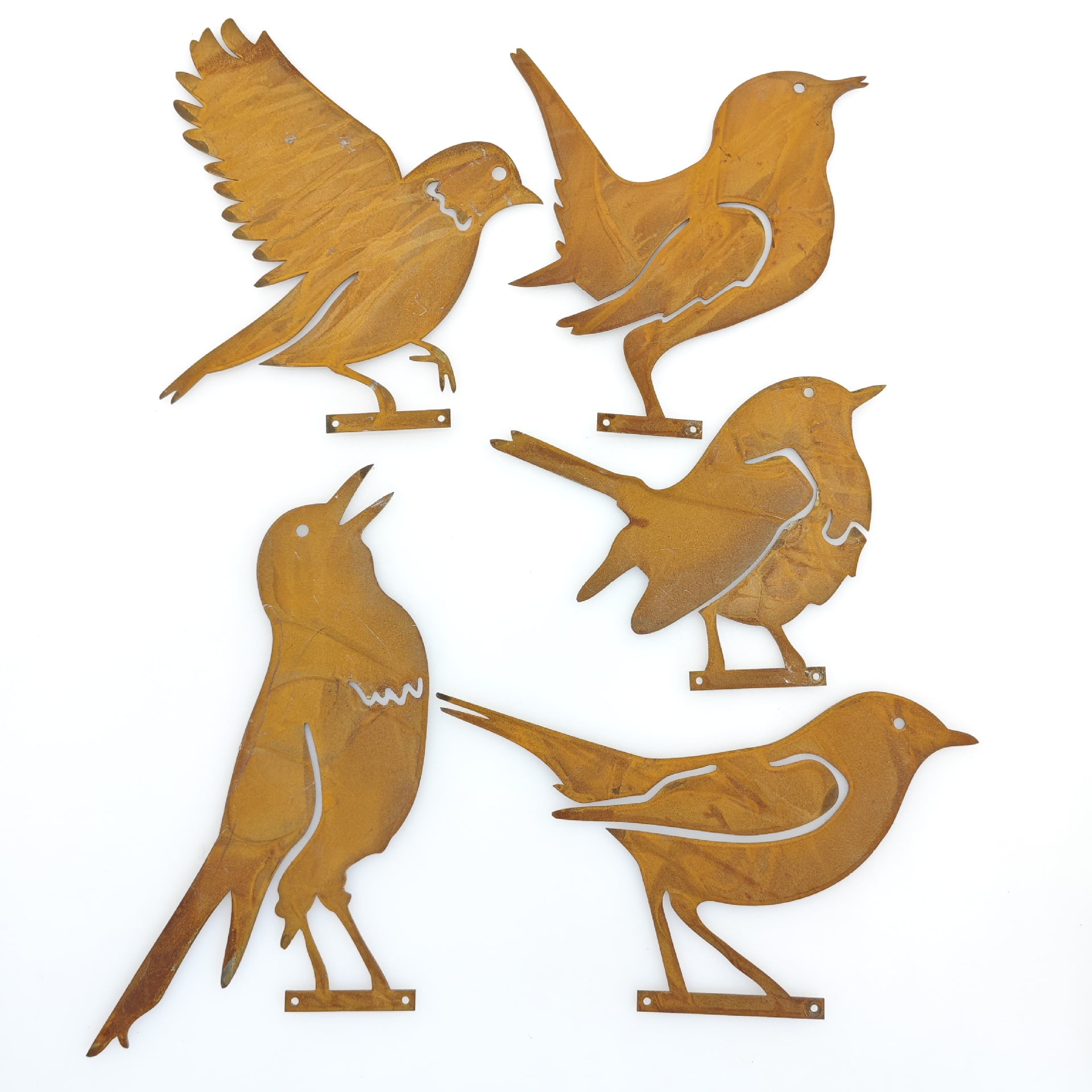 Metal Birds Statues, Rusty Birds Decoration, Lifelike Patina Metal ...