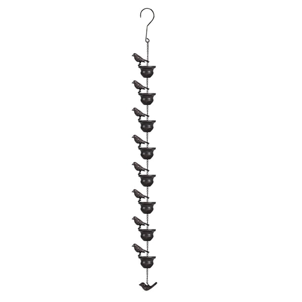 Metal Birds on Cups Metal Rain Chain Rain Catcher for Gutter Roof ...