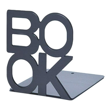 Book Ends Metal Bookends Supports Book Stoppers Black(1 Pairs ...