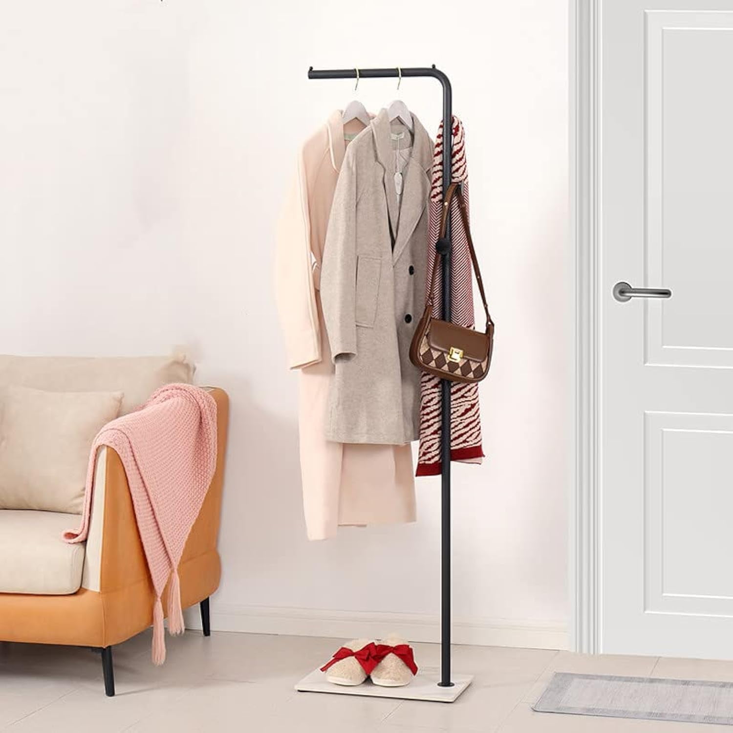 Metal Black Coat Racks, Standing Coat Rack with Heavy Base, Modern Coat ...