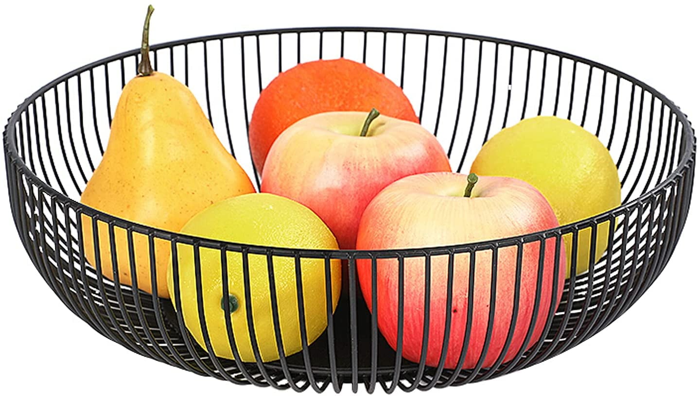 Metal Black Wire Fruit Basket Iron Fruit Bowl For Fruit Storage For ...