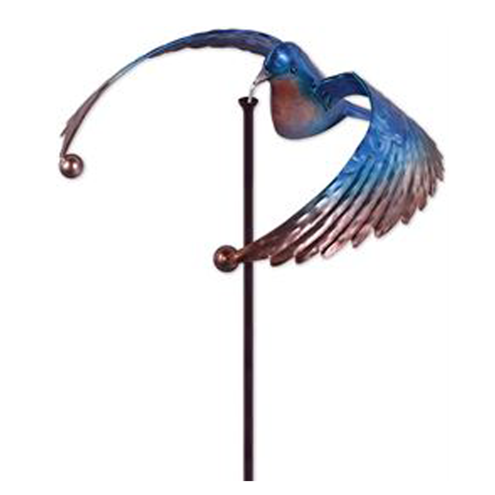 Metal Blue Bird in Flight Spinner Garden Stake Balancer Outdoor Decor ...