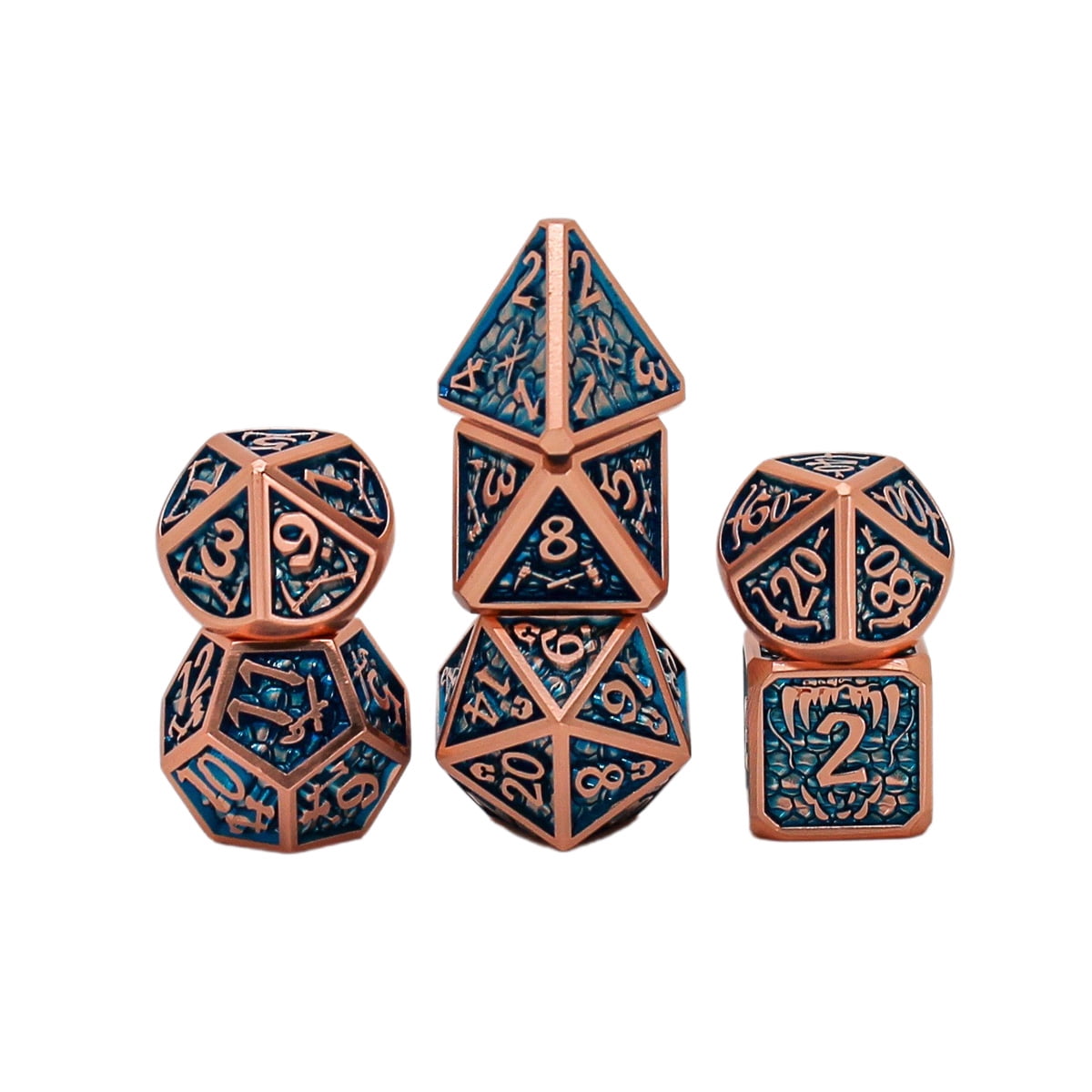Metal Blue and Copper Dice Set with Display Box - Walmart.com
