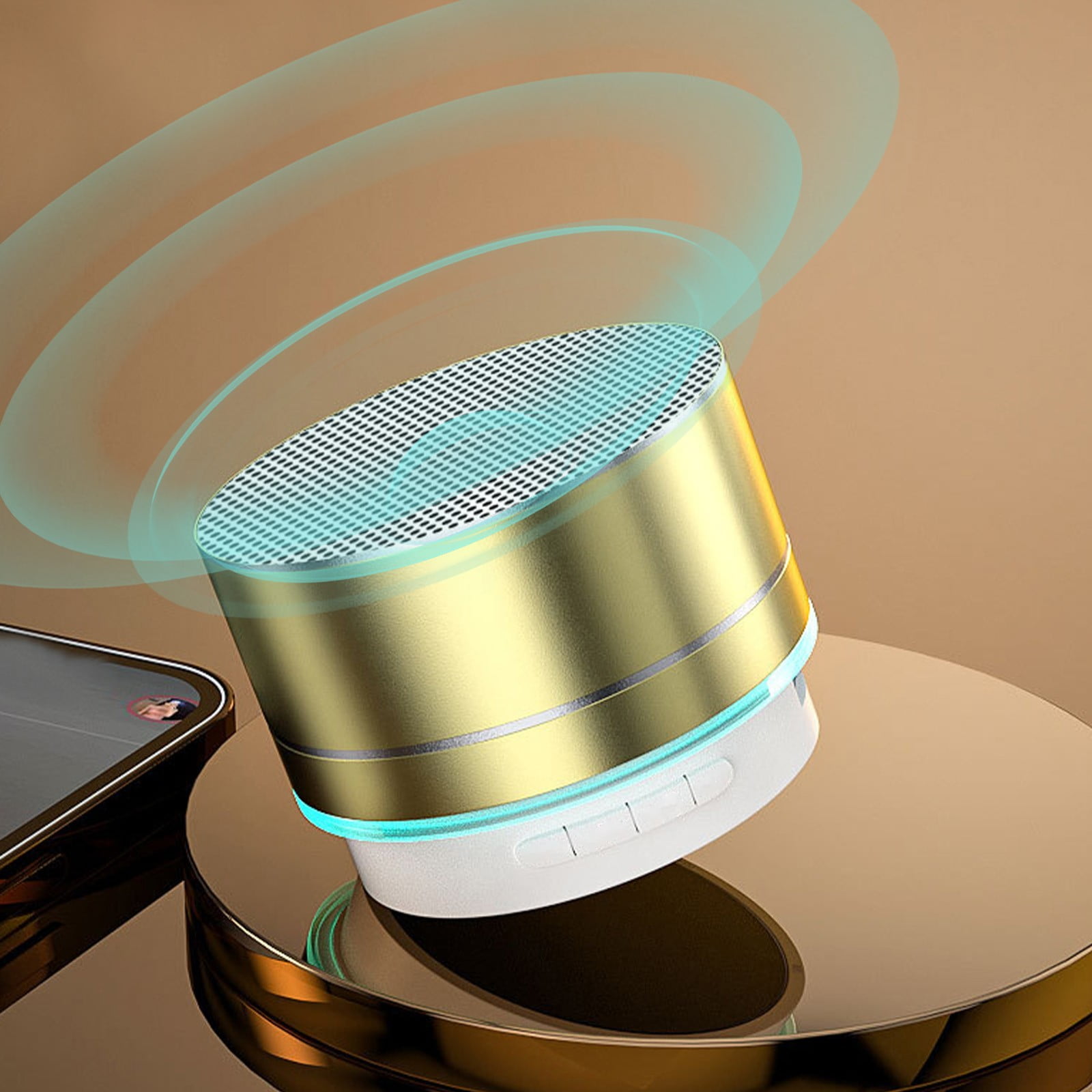 Metal Bluetooth Speaker with Colorful Breathing Night Light and Payment ...