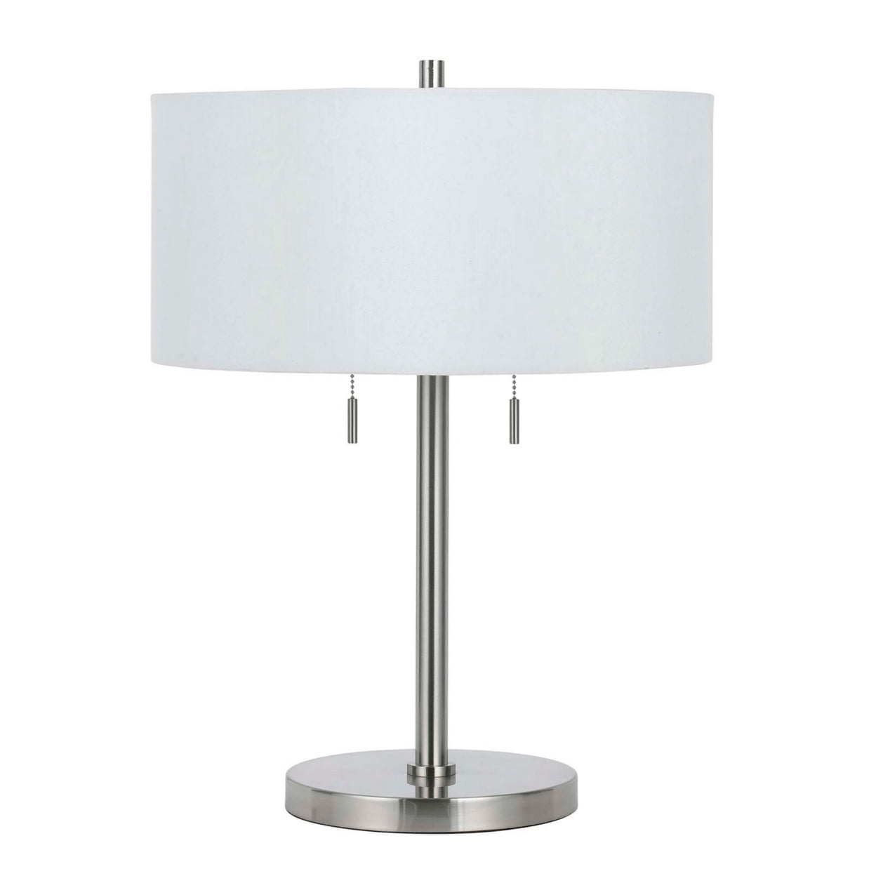 Metal Body Table Lamp with Fabric Drum Shade and Pull Chain Switch ...
